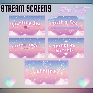 Pastel Starry Night Sky | Stream Screens | Lo-fi Stream Asset for ...