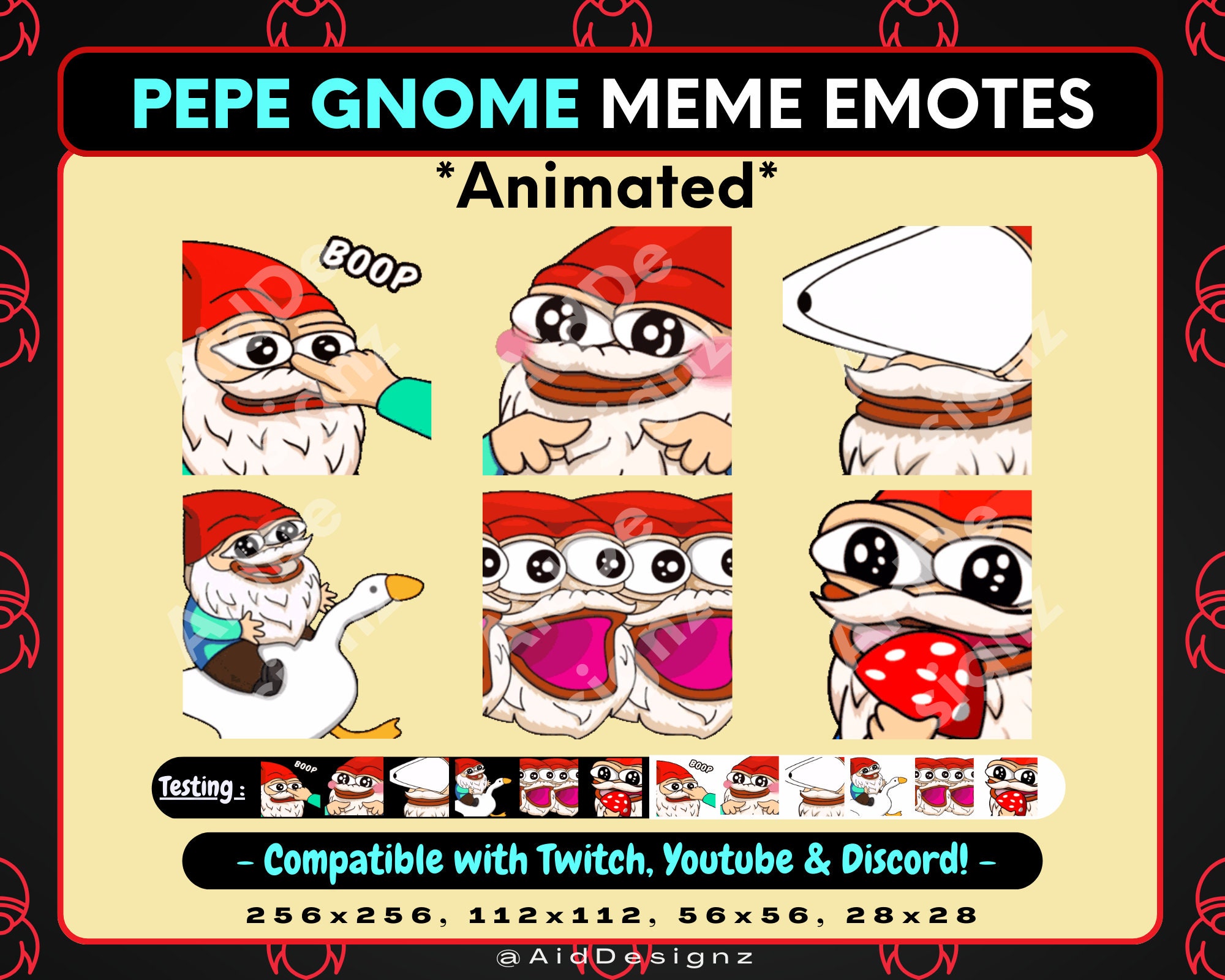 Pepe the Gnome Meme Emotes X6 ANIMATED EMOTES Cartoon Mythological ...