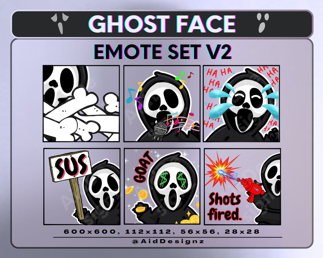 Ghost Face Emote Set of 6: V2 Spooky Scream Emotes for - Etsy