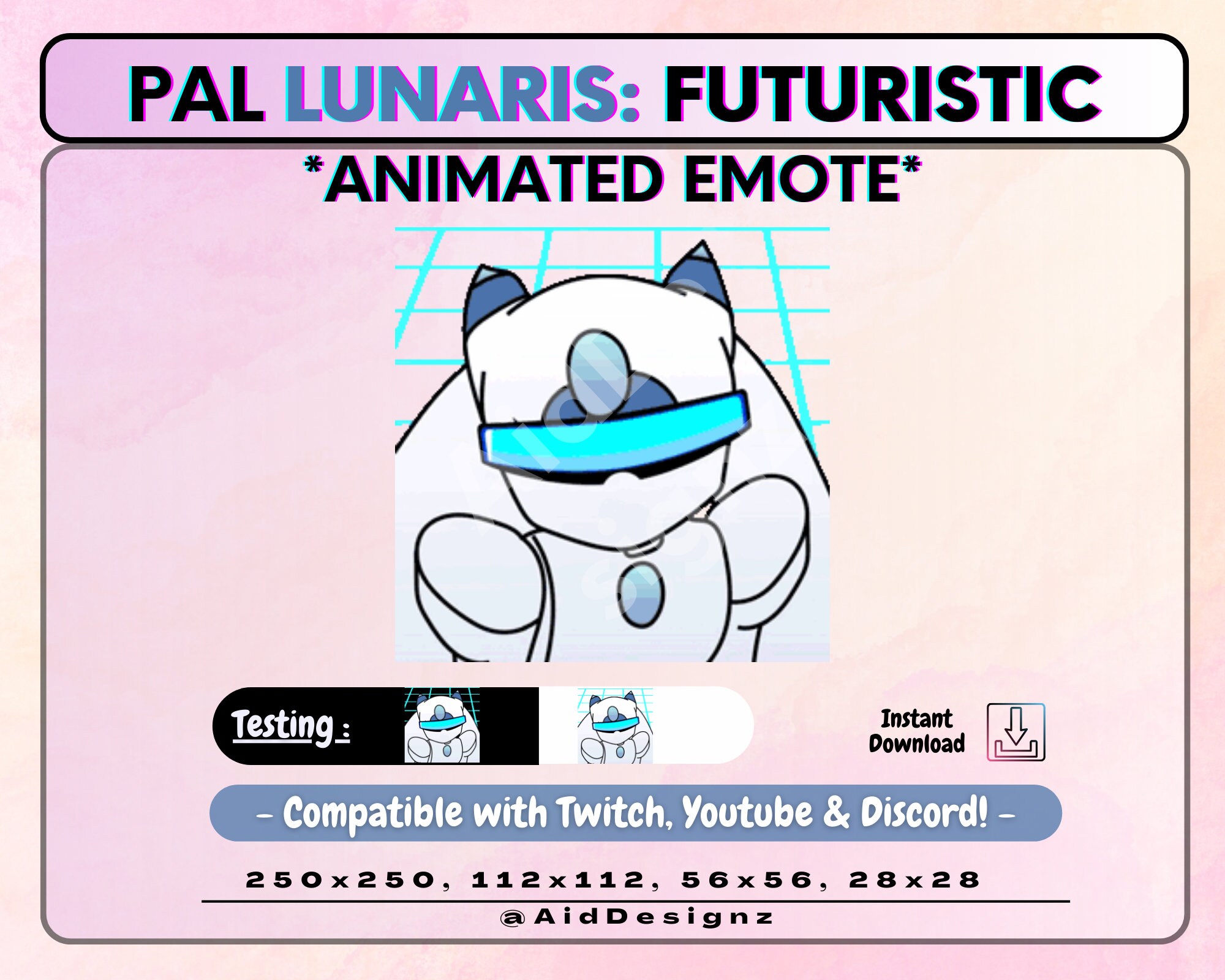 Palworld Pal Lunaris: Futuristic Emote X1 ANIMATED EMOTE Retro Robotic ...
