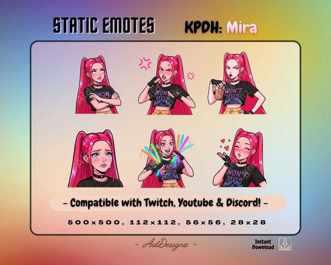 Mira KPDH Emote Set | X6 K-pop Anime Emotes | HUNTR/X Demon Slayer ...