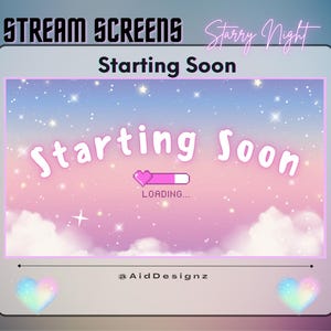 Pastel Starry Night Sky | Stream Screens | Lo-fi Stream Asset for ...