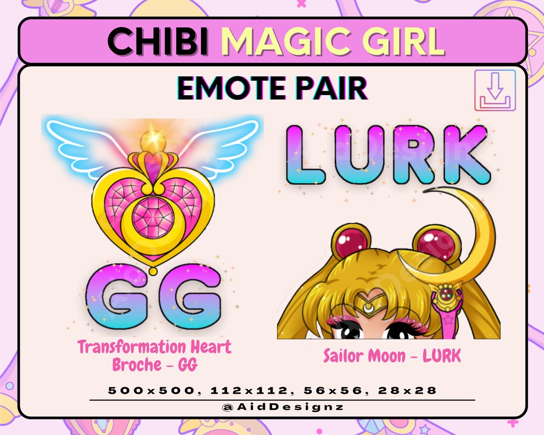 Chibi Magic Girl Emote Pair Manga Emotes for Twitch, Discord, & Youtube ...