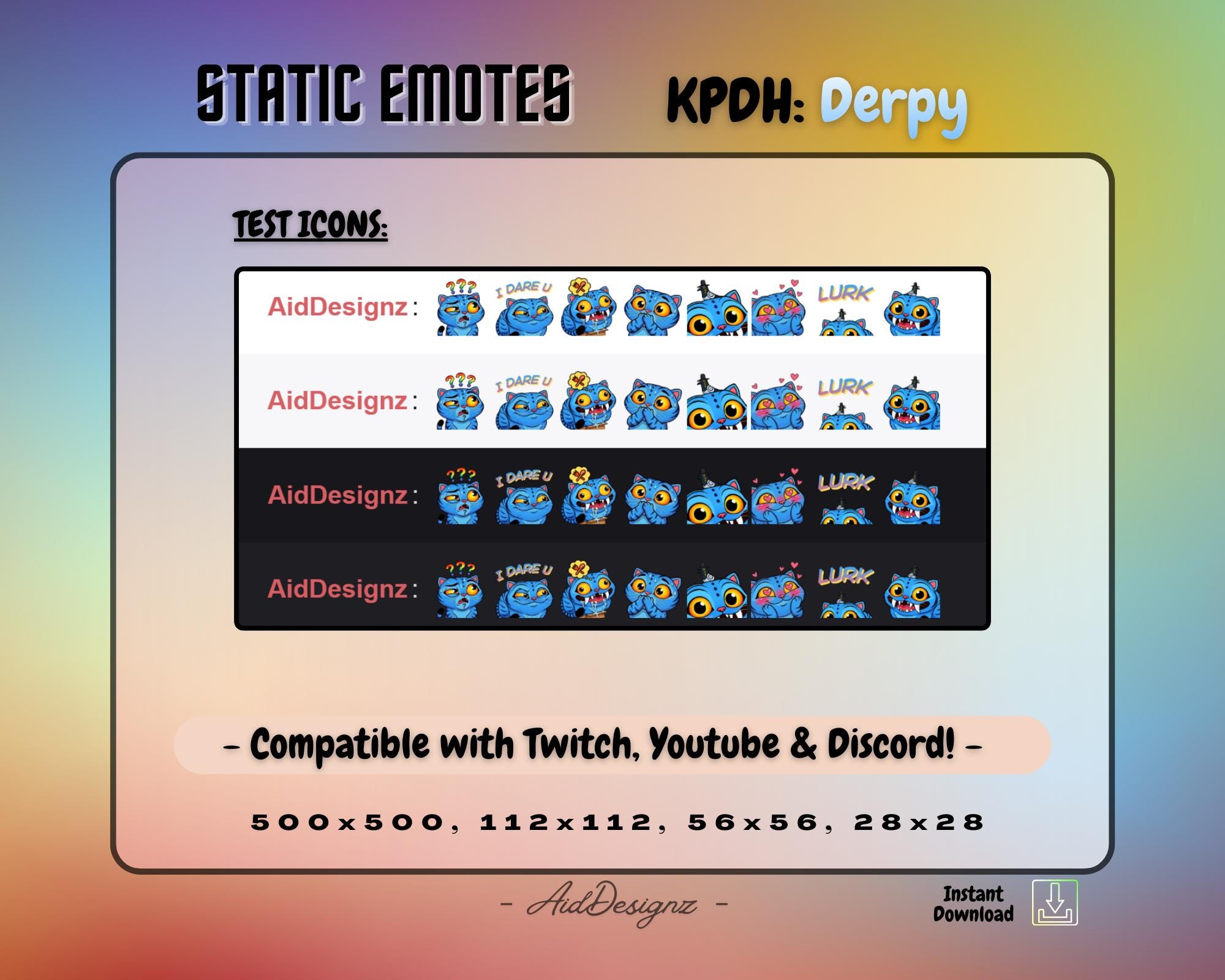 Derpy KPDH Emote Set | X8 Static K-pop Anime Inspired Emotes | Streamer ...