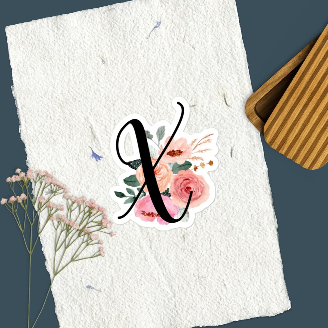 Letter X Floral Sticker - Etsy