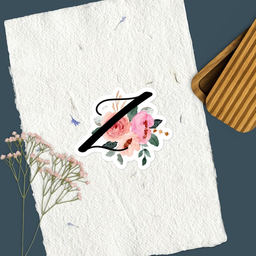 Letter Z Floral Sticker - Etsy