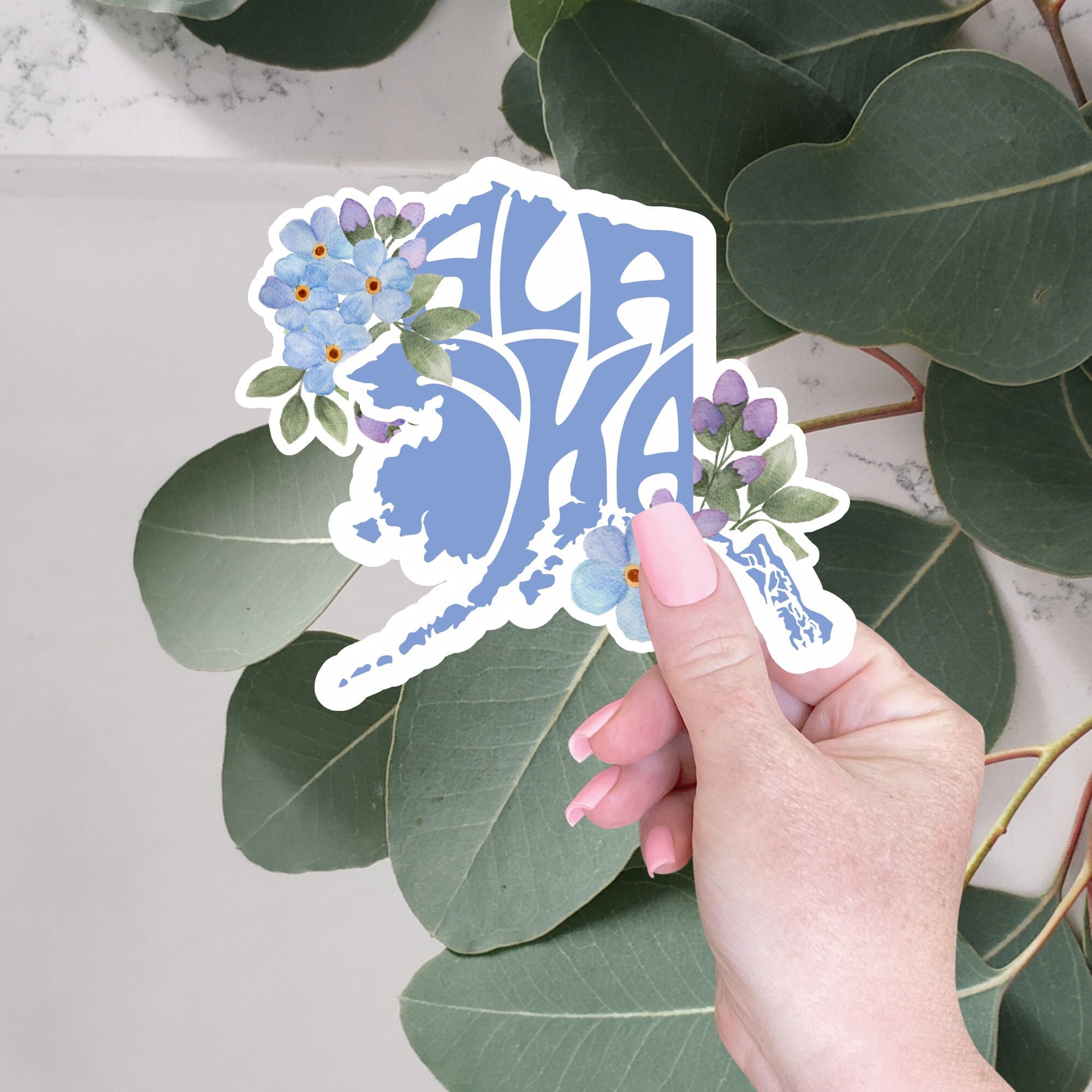 Forget Me Not Stickers Alaska State Flower Alaska Stickers Car Sticker ...