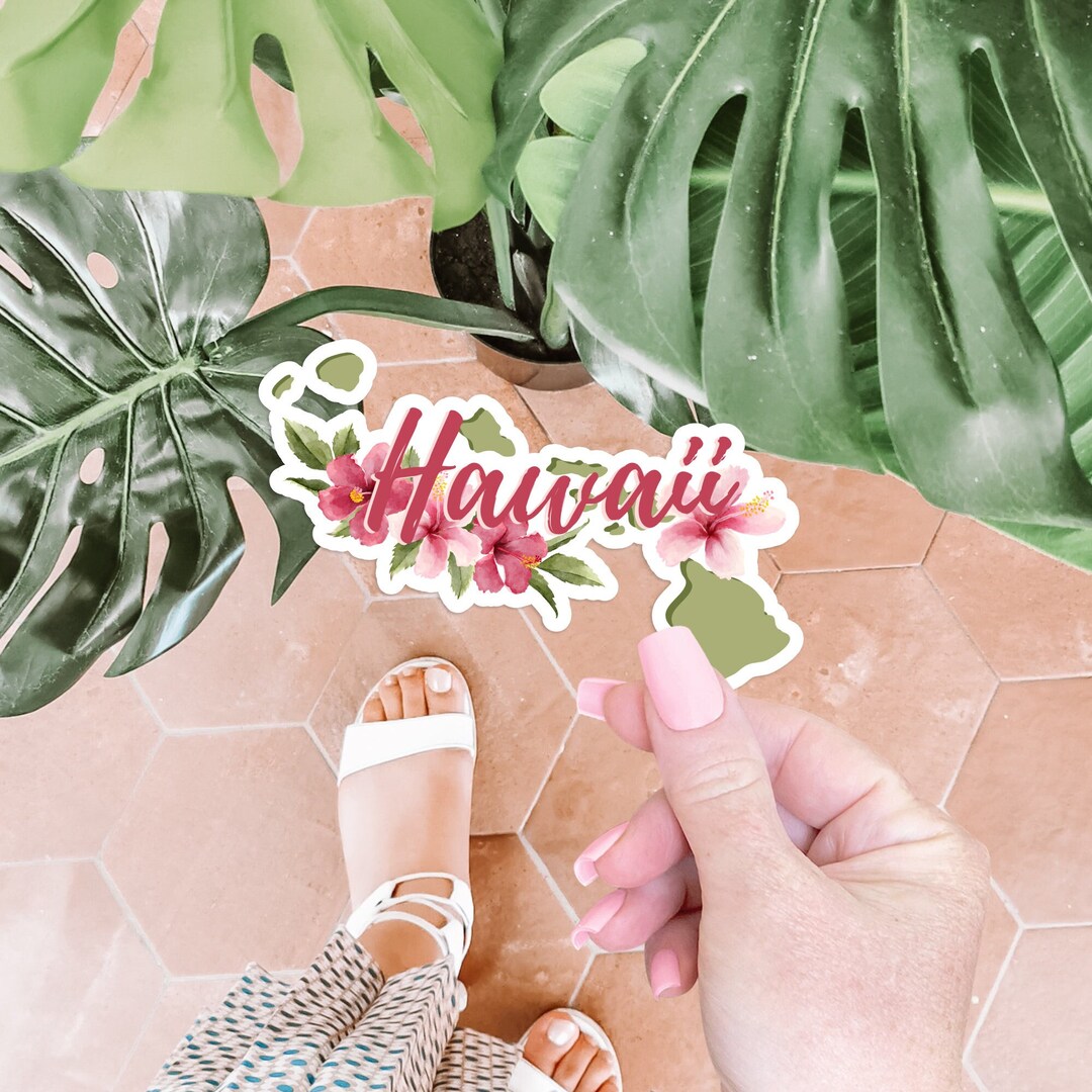 Hibiscus Sticker Hawaii State Flower Sticker Hawaii Sticker Water ...