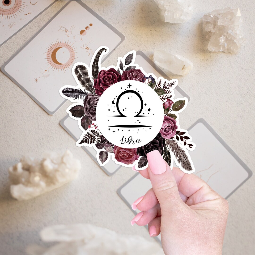 Libra Zodiac Sticker Birthday Presents Libra Sticker, Zodiac Sign ...