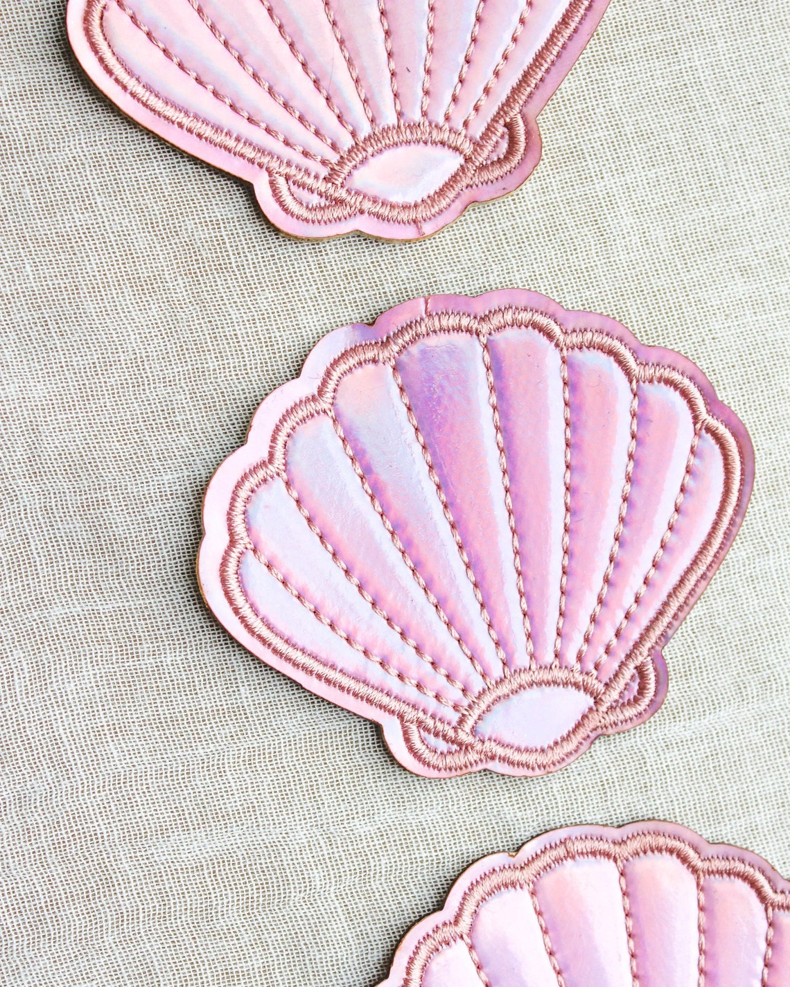 Pink Holographic Sea Shell Patches - Etsy