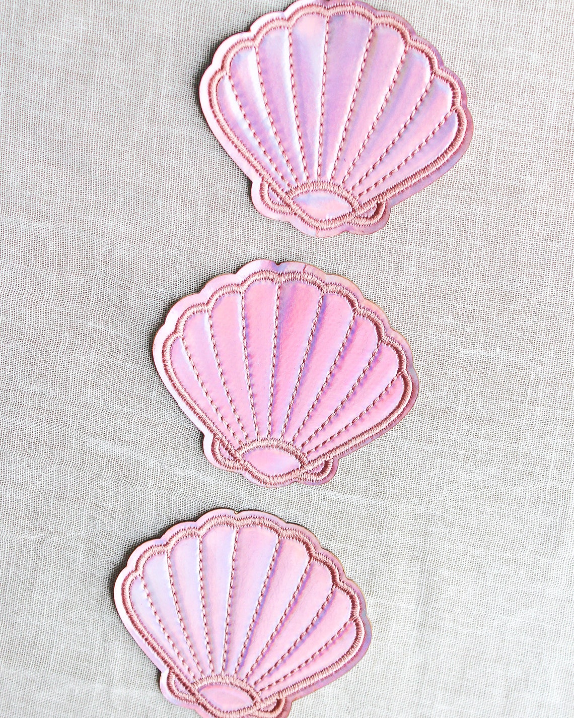 Pink Holographic Sea Shell Patches - Etsy