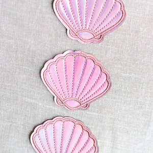 Pink Holographic Sea Shell Patches - Etsy