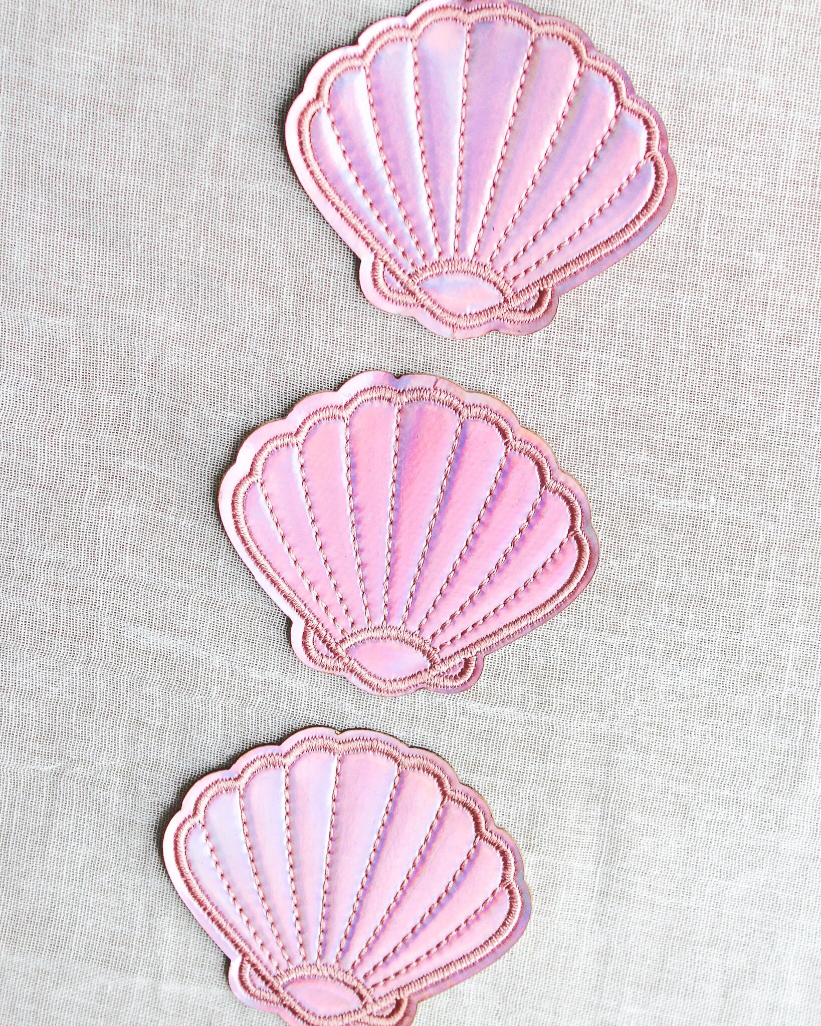 Pink Holographic Sea Shell Patches - Etsy