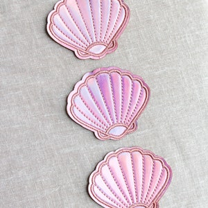Pink Holographic Sea Shell Patches - Etsy