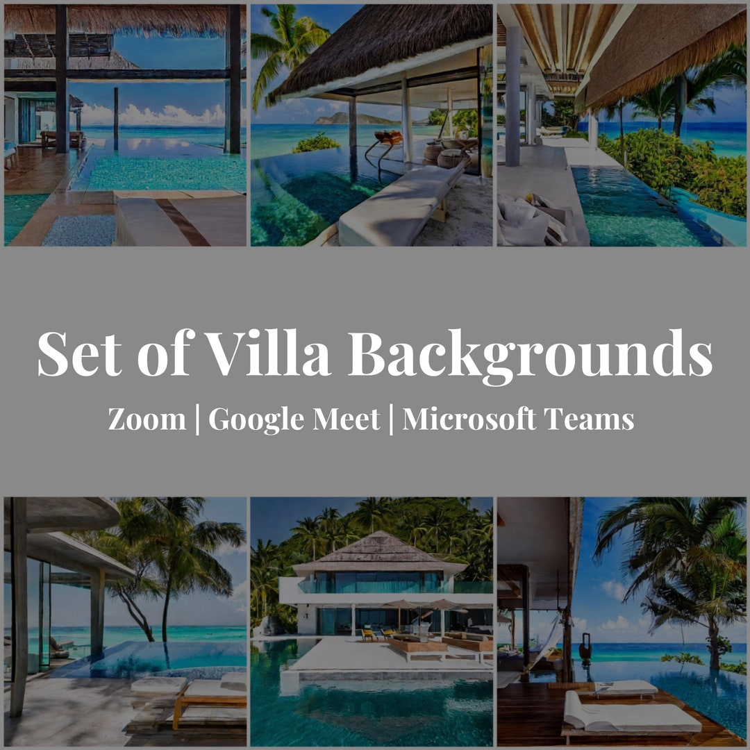 Beach Villa 6 Zoom Virtual Backgrounds, Office Backdrop Background ...