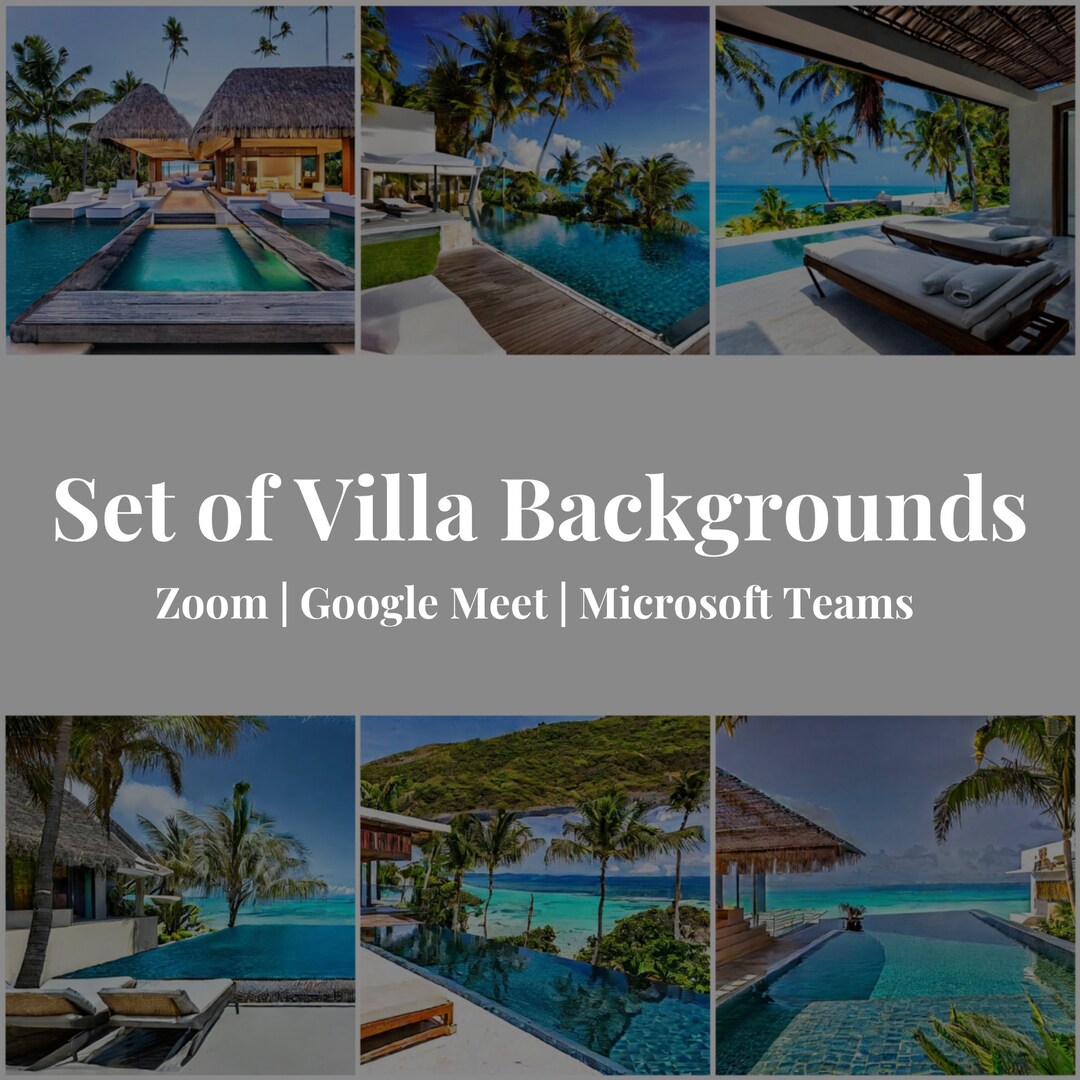 Beach Villa 3 Zoom Virtual Backgrounds, Office Backdrop Background ...