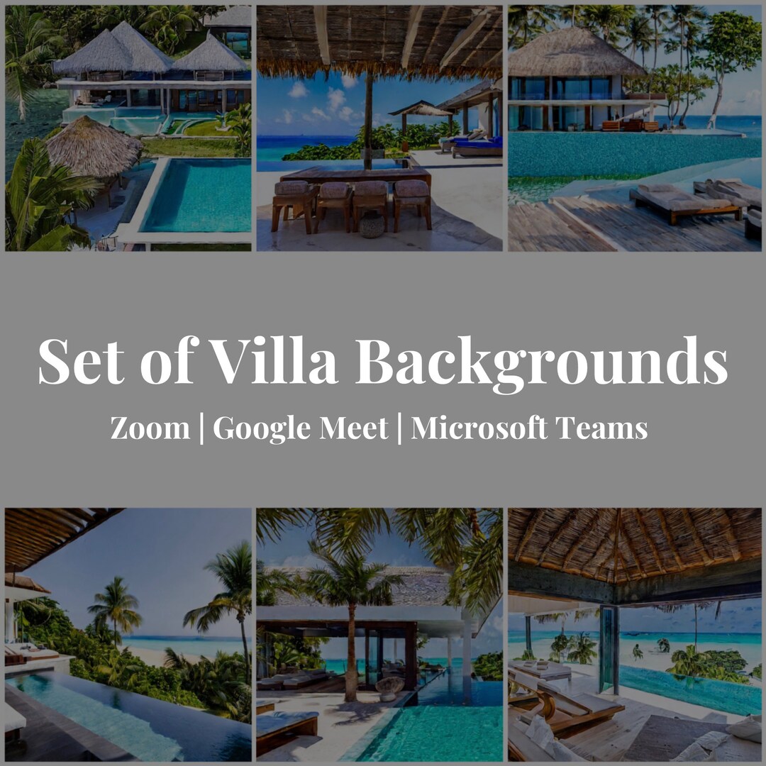 Beach Villa 1 Zoom Virtual Backgrounds, Office Backdrop Background ...