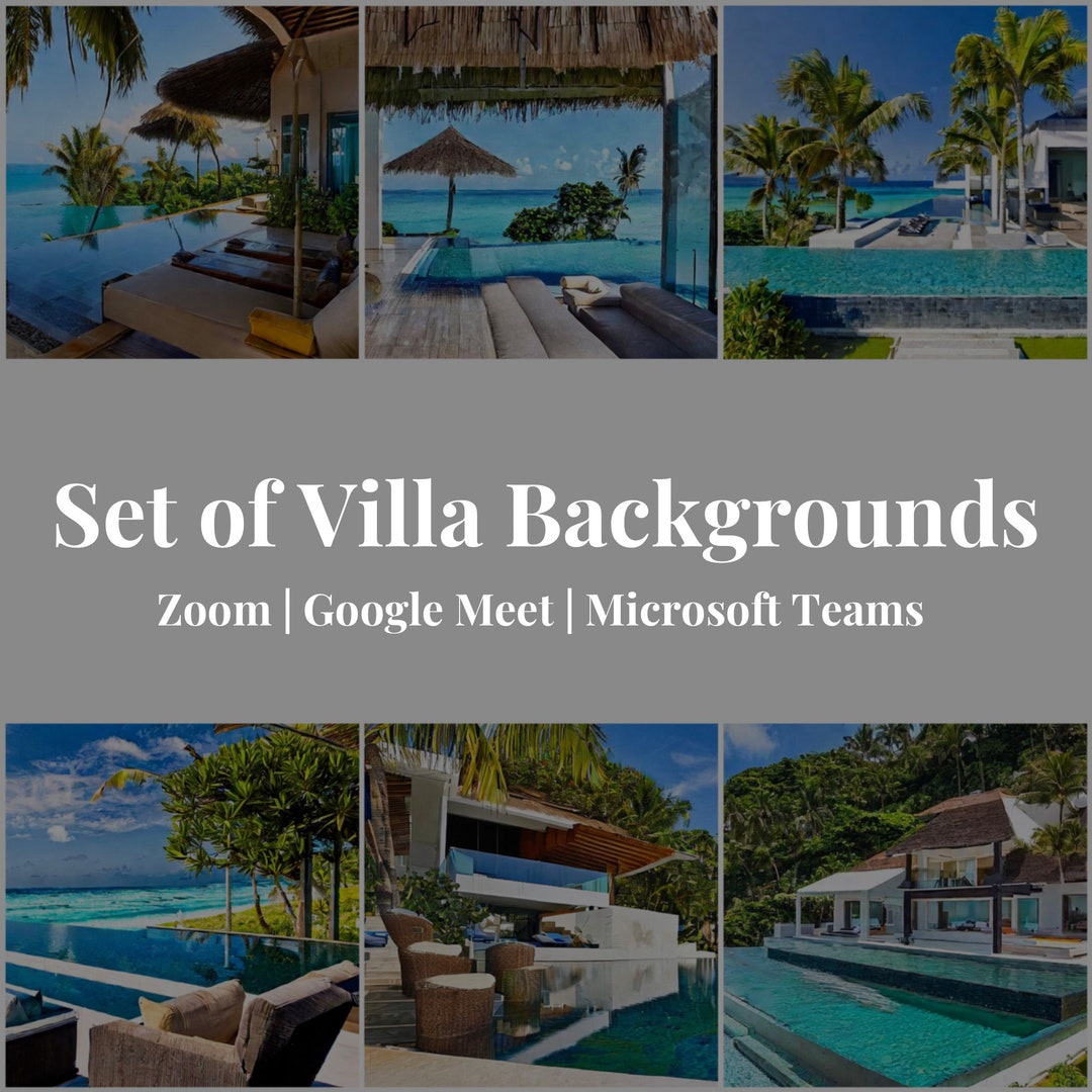 Beach Villa 4 Zoom Virtual Backgrounds, Office Backdrop Background ...