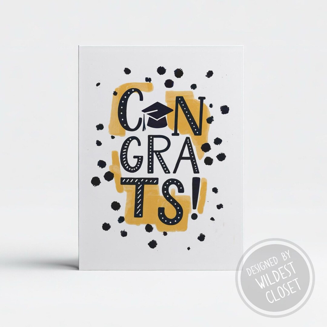 Graduation Congratulations Card - Modern Grad Cap Design - Card for ...