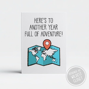 Adventure Birthday Card – World Map Traveler Gift - Etsy