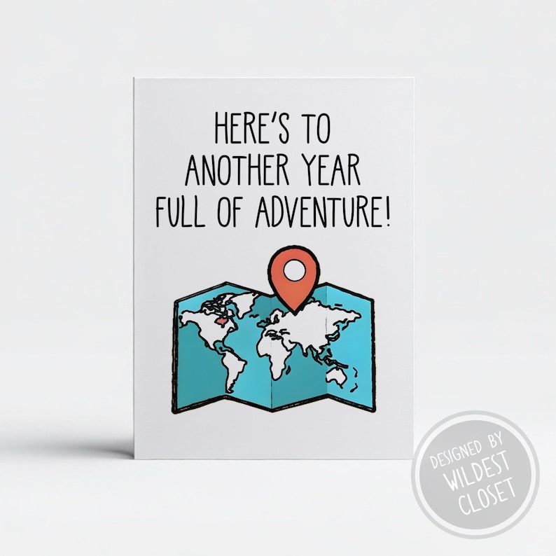 Here’s to Another Year Full of Adventure Happy Birthday Card - Happy ...
