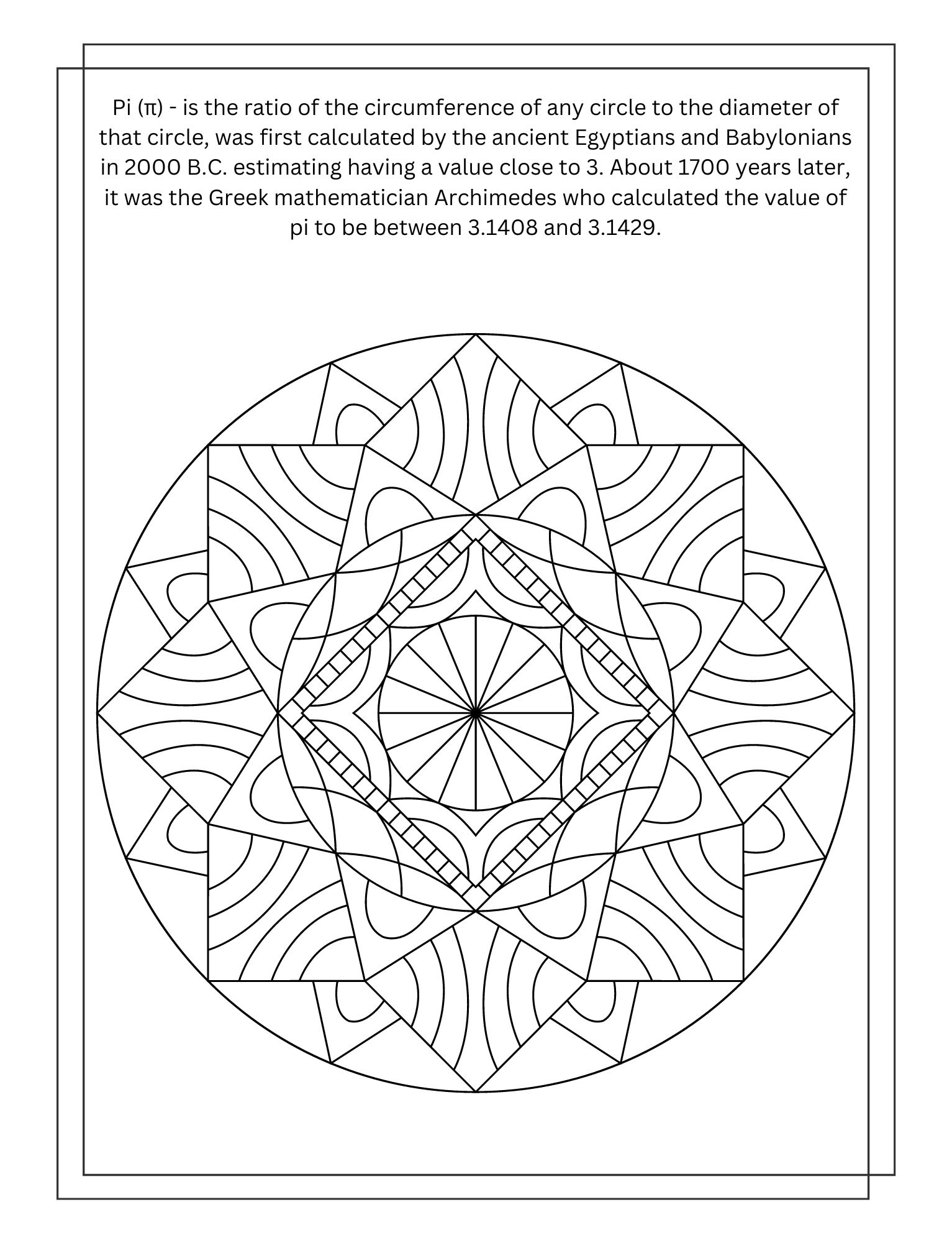 Printable PDF Geometry Shapes Adult & Teen Coloring Book: Geometric ...