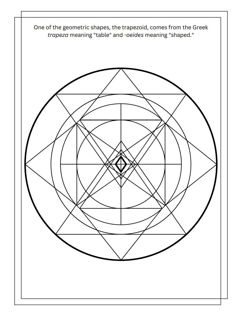 Printable PDF Geometry Shapes Adult & Teen Coloring Book: Geometric ...