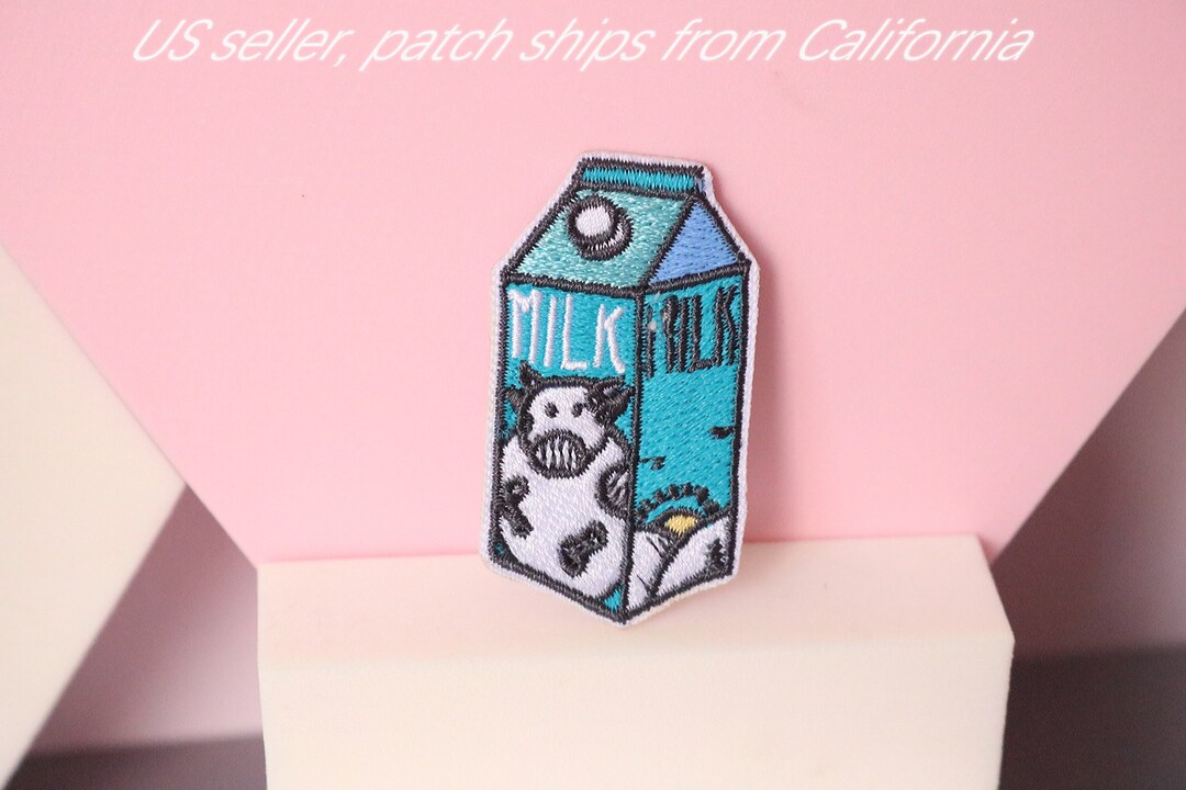 Milk Patch, Milk Box Patch, Sew on Patch, Iron on Patch, Embroidered ...