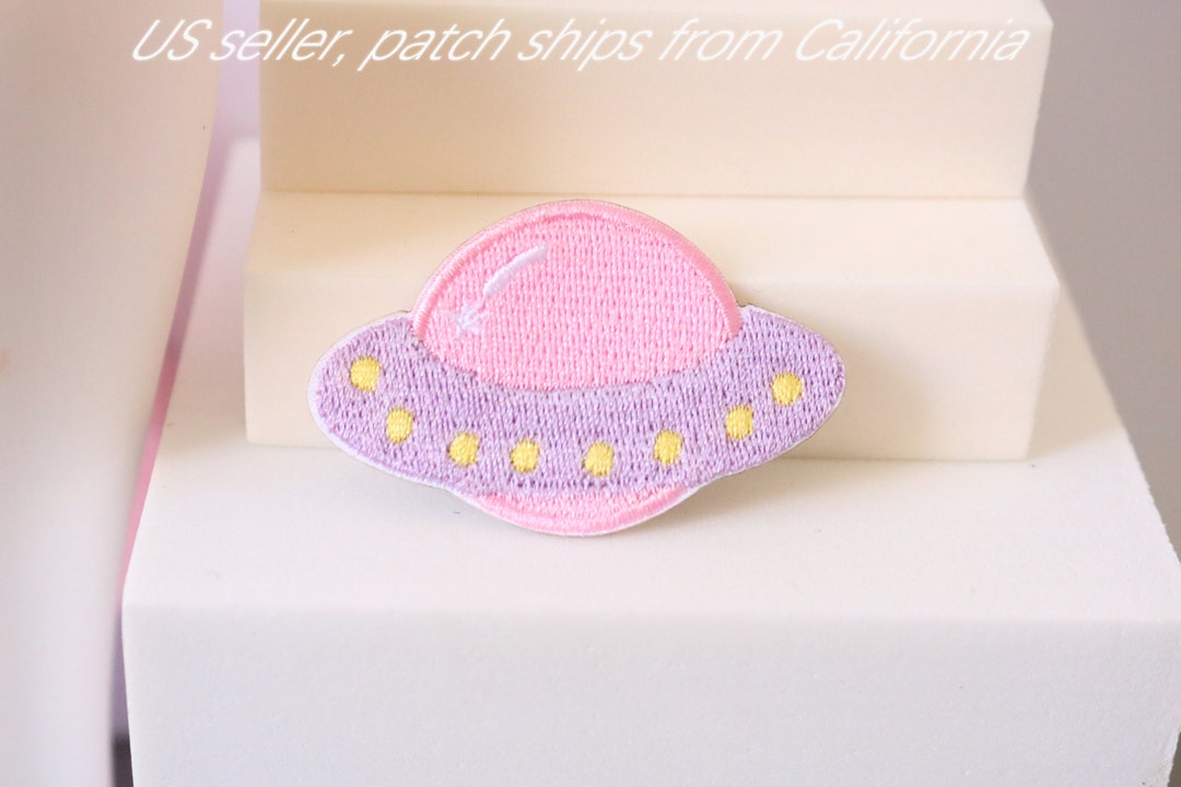 Pink UFO Patch, Space Patch,planet, Sew on Patch, Iron on Patch, Embroidered Patch, Patch for ...