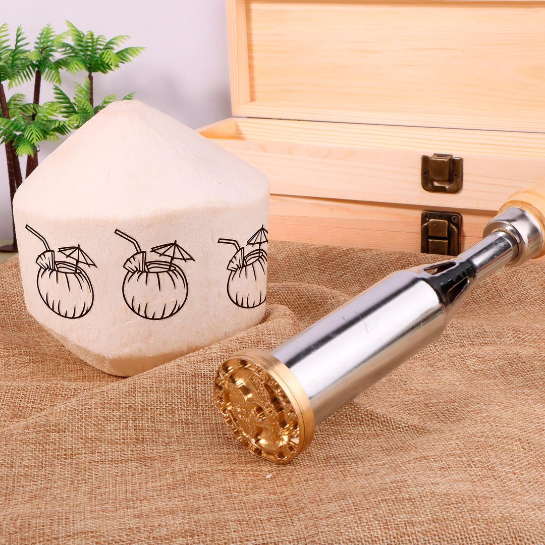 Custom Coconut Stamp, Custom Coconut Brand Iron, Woodworking Branding ...