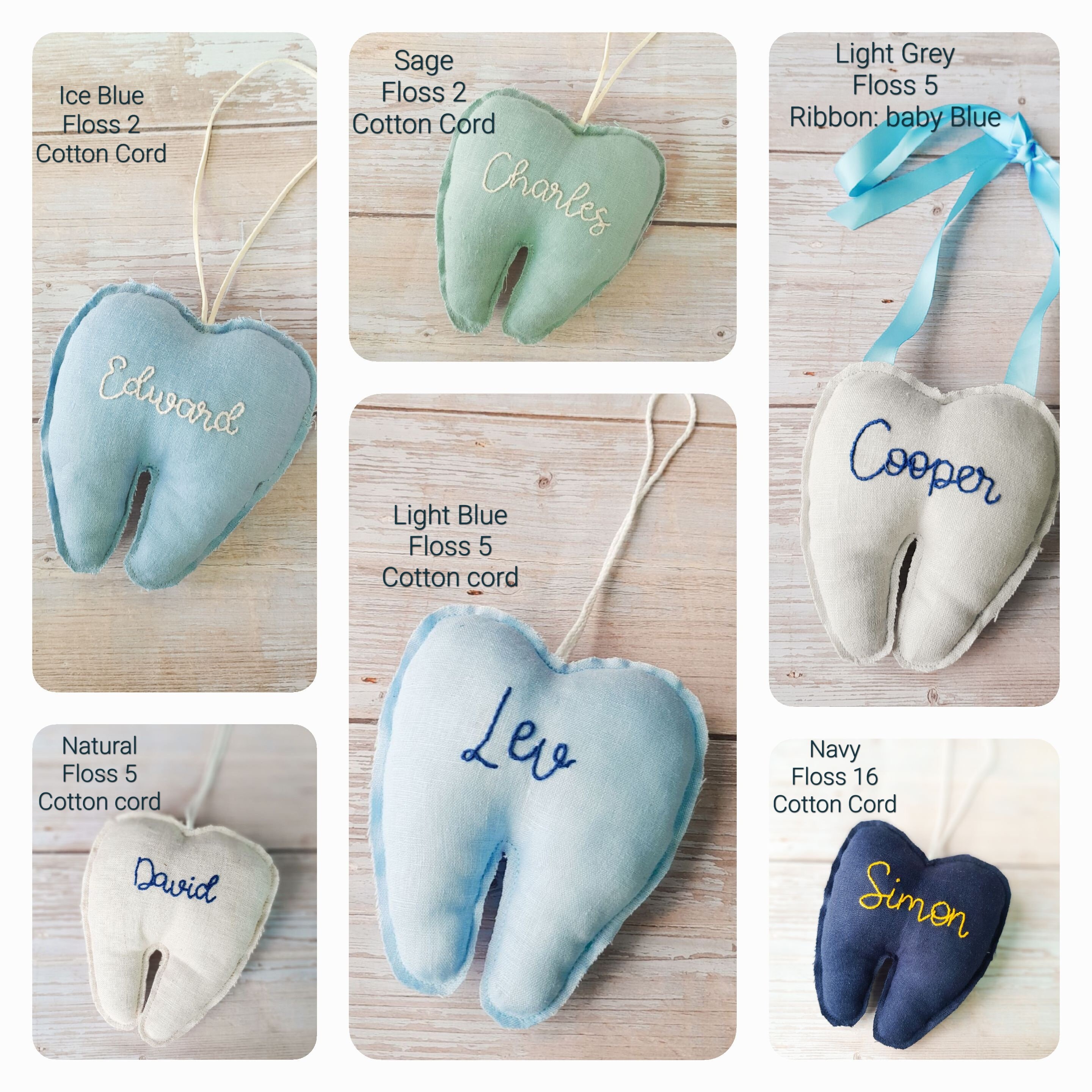 Custom Name Tooth Fairy Pillow With Pocket, Personalized Adorable Tooth ...