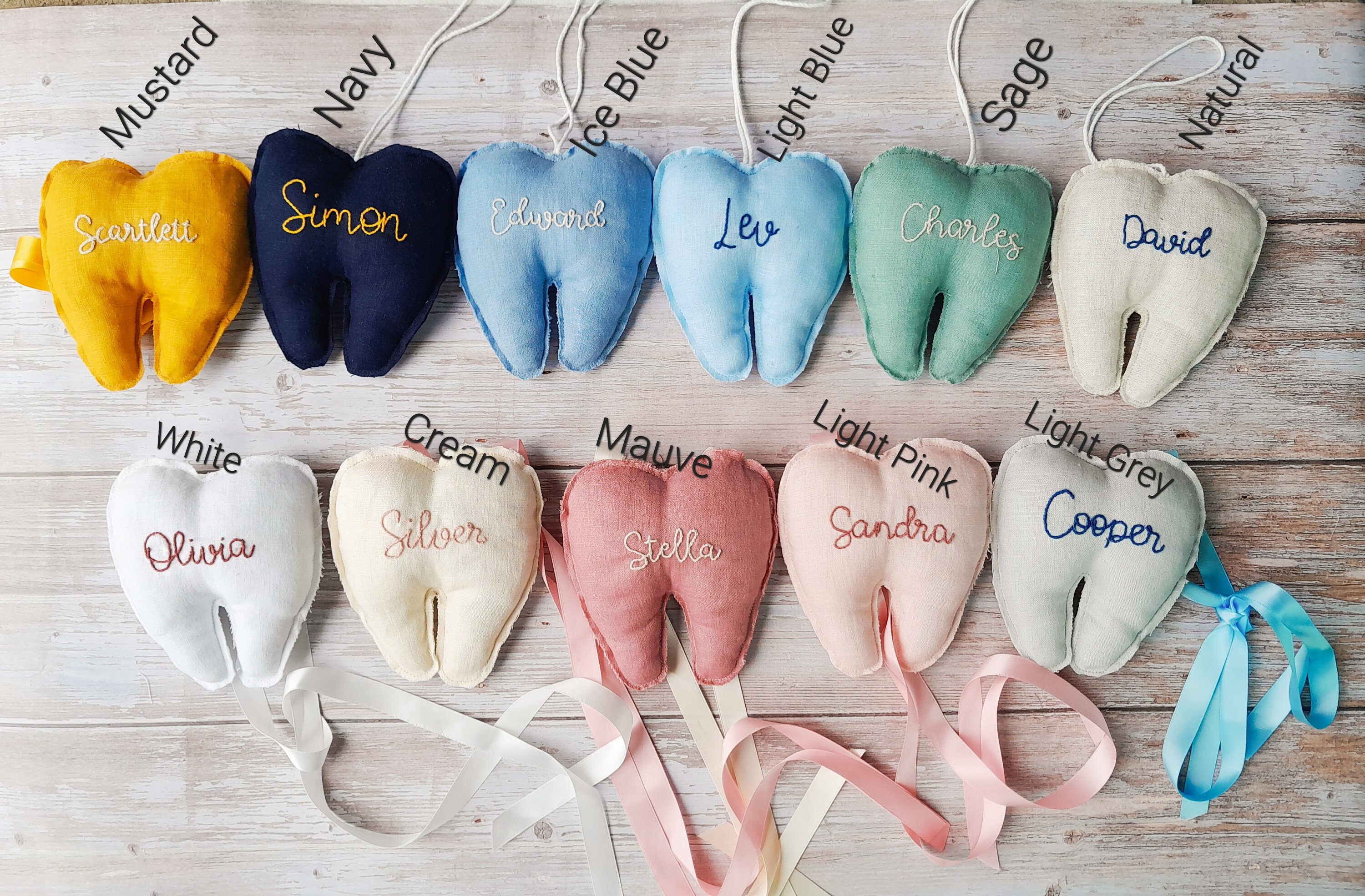 Custom Name Tooth Fairy Pillow With Pocket, Personalized Adorable Tooth ...