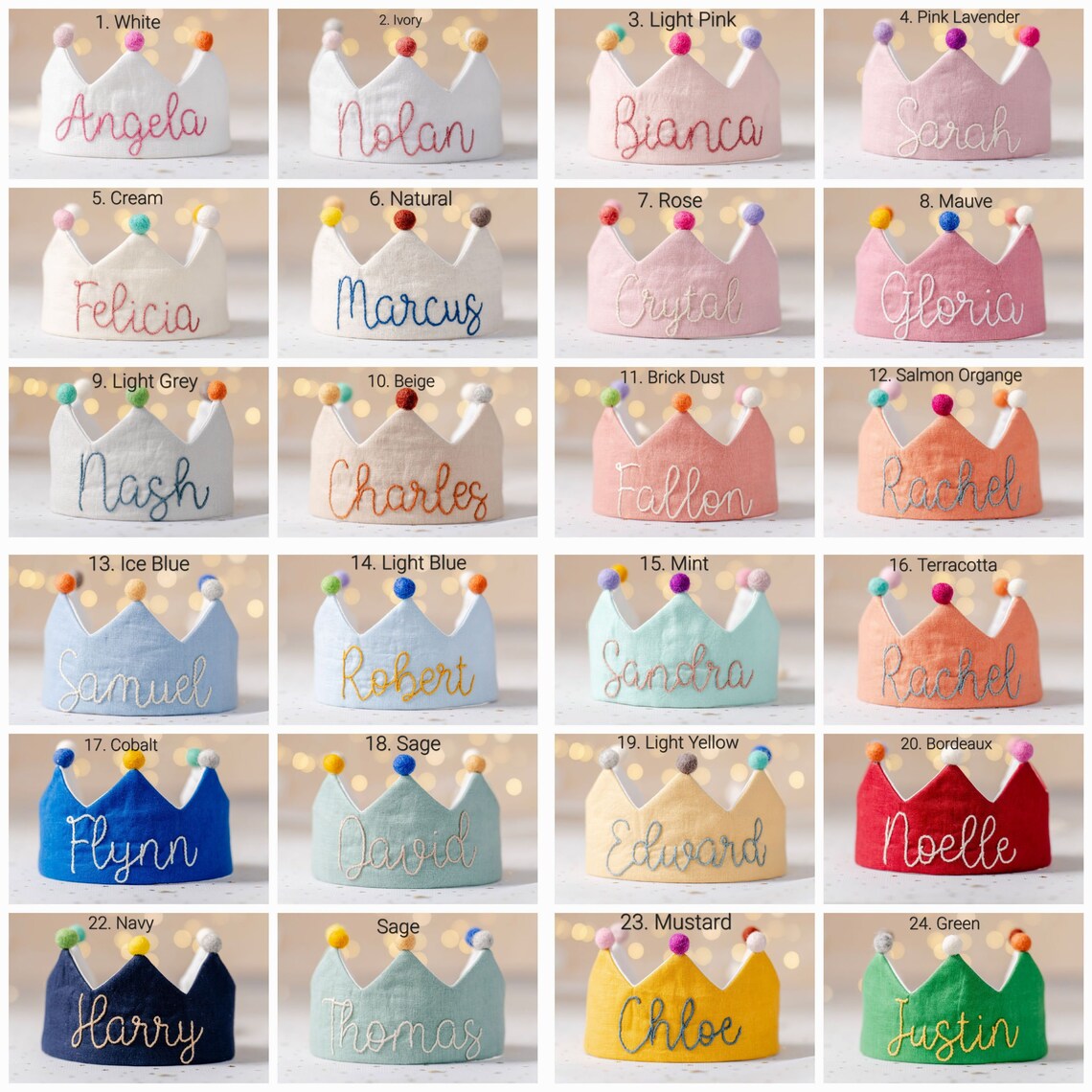 Hand Embroidered Crown for Baby and Children's Birthday,name Crown ...
