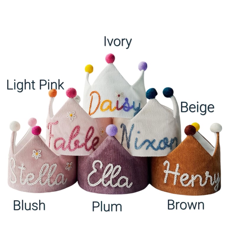 Hand Embroidery Birthday Crown for Baby and Children,hand Embroidery ...