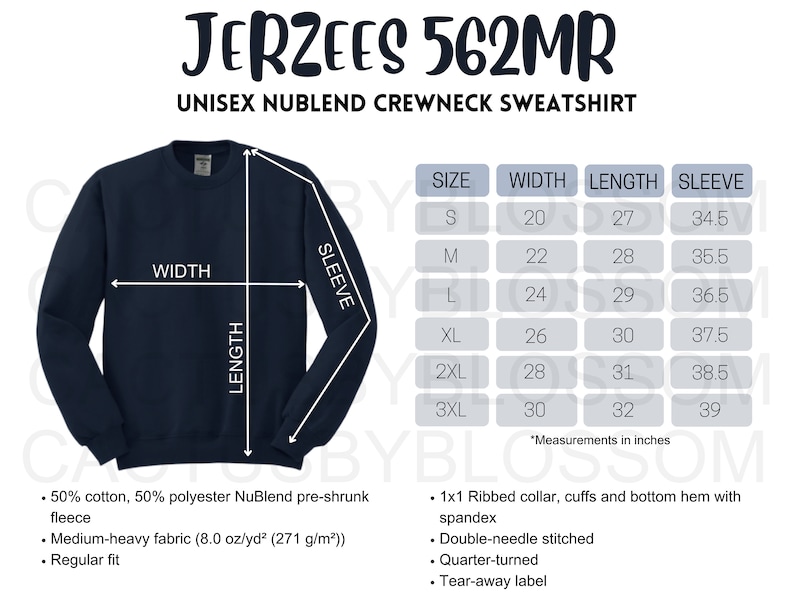 BUNDLE Size Chart Color Chart DIY Chart Jerzees 562MR Mockup Etsy Tool ...