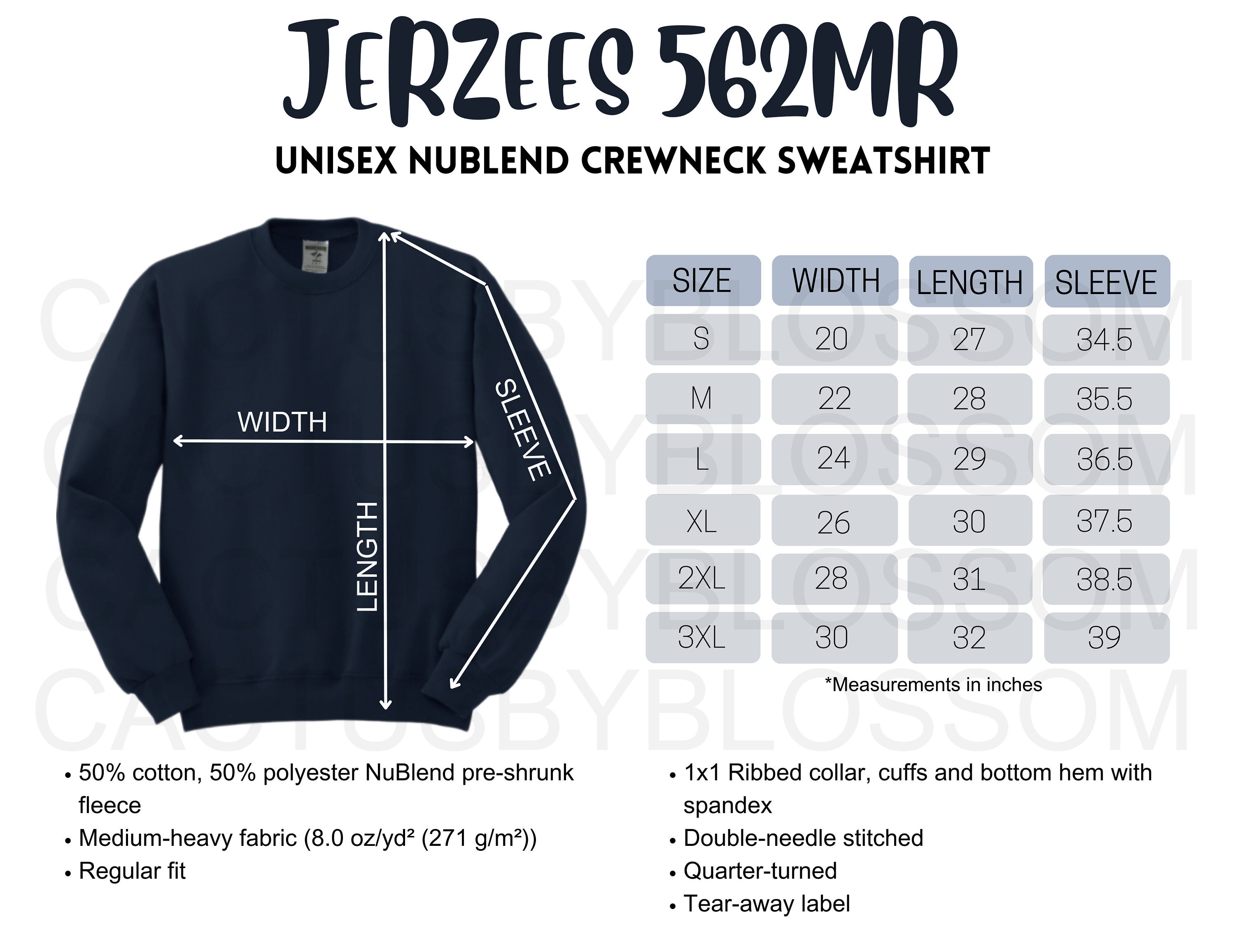 BUNDLE Size Chart Color Chart DIY Chart Jerzees 562MR Mockup Etsy Tool ...