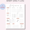 Baby Kick Count Printable, Fetal Movement Counting Template, Baby Kick ...