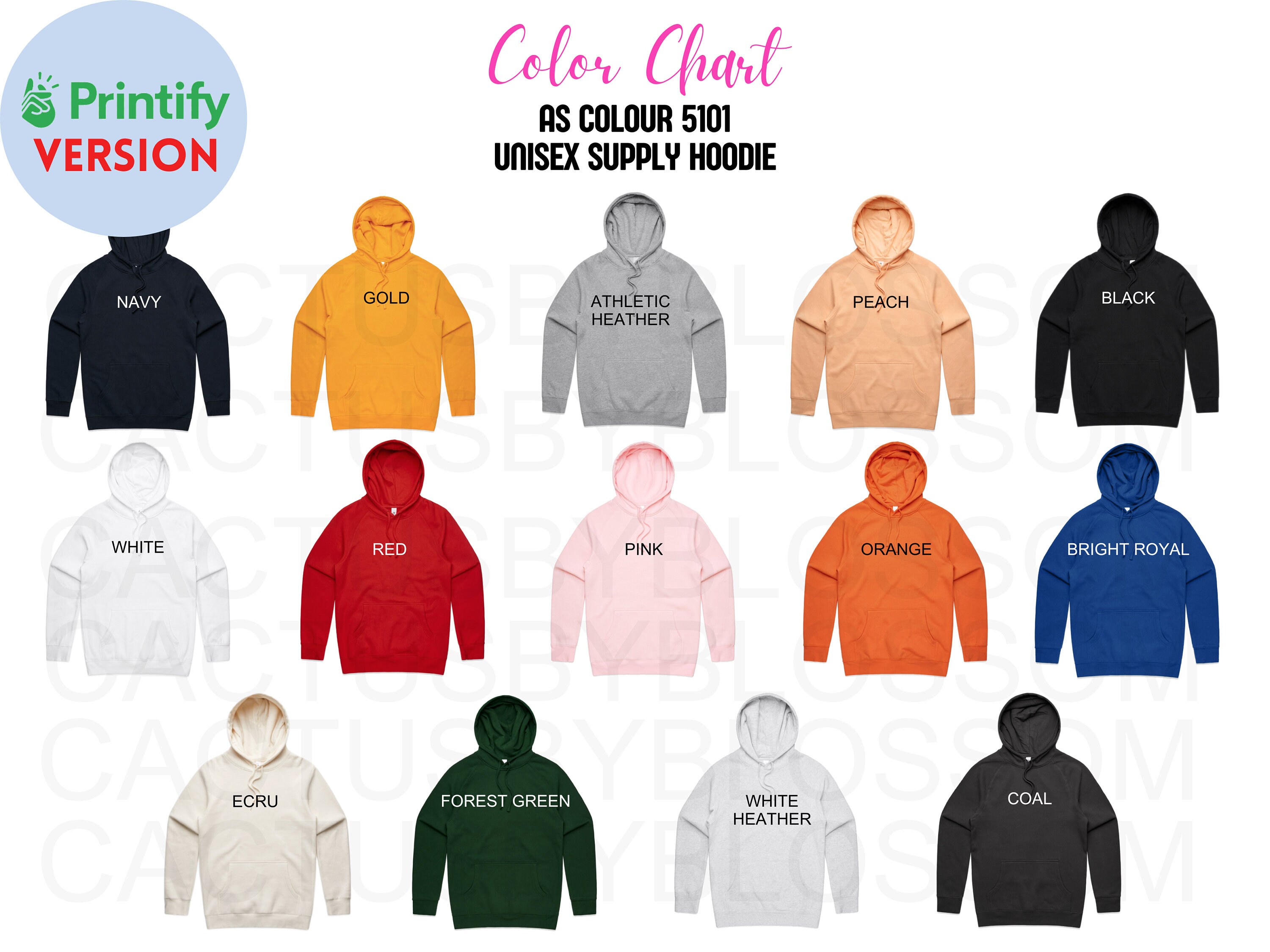 Color Chart AS Colour 5101 Mockup Etsy Tool Unisex Supply Hoodie for ...