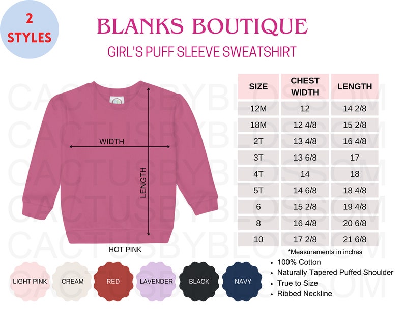 2 Size Chart Color Chart Blanks Boutique Mockup Etsy Tool - Etsy Australia