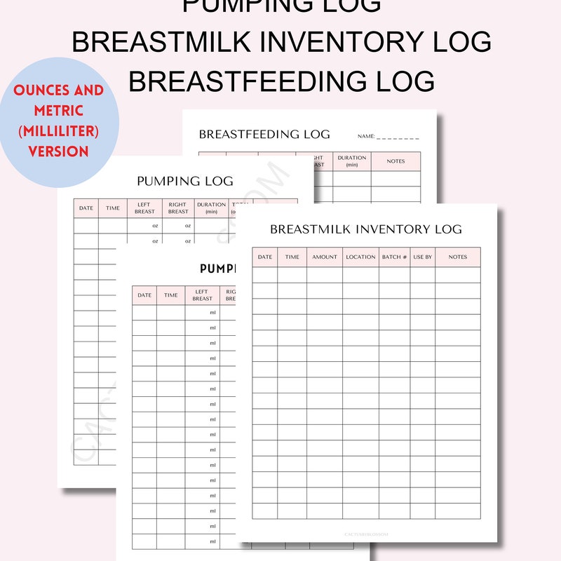 Milk Tracking Chart - Etsy