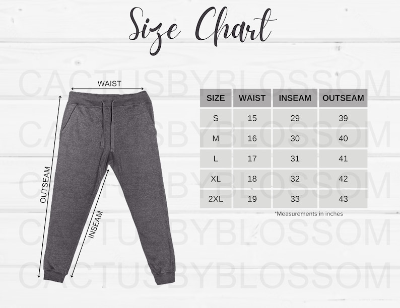 2 Size Chart Lane Seven LST006 Mockup Chart Unisex Fleece Joggers Sizing Chart Etsy Mock up Size ...