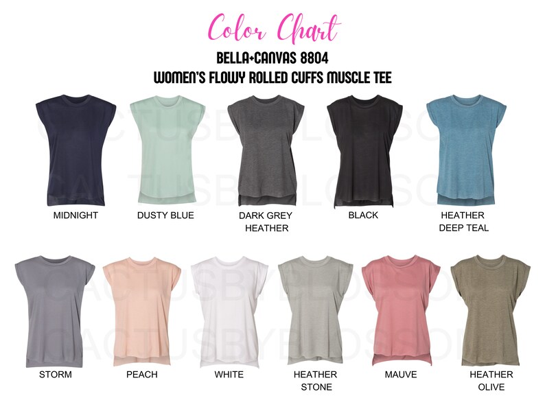 Color Chart DIY Chart Bella Canvas 8804 Mockup Etsy Tool Women Flowy ...