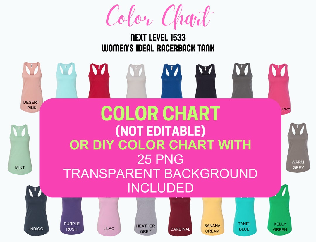Color Chart DIY Chart Next Level 1533 Mockup Etsy Tool Women Ideal ...