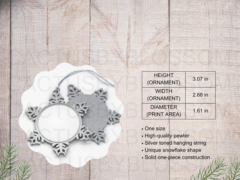 2 Size Chart Pewter Snowflake Ornament Mockup Chart Sizing Chart Etsy Listing Tool Mockup Etsy ...