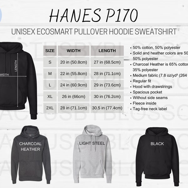 Hanes Ecosmart Color Chart - Etsy