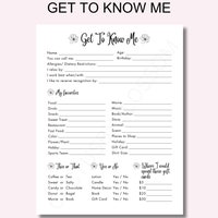 Get to Know Me Printable, Work Exchange Gift, Editable Survey, All ...