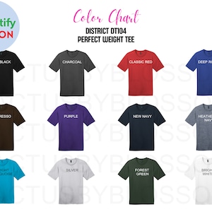 Color Chart District DT104 Mock up Chart Etsy Tool Perfect Weight Tee ...