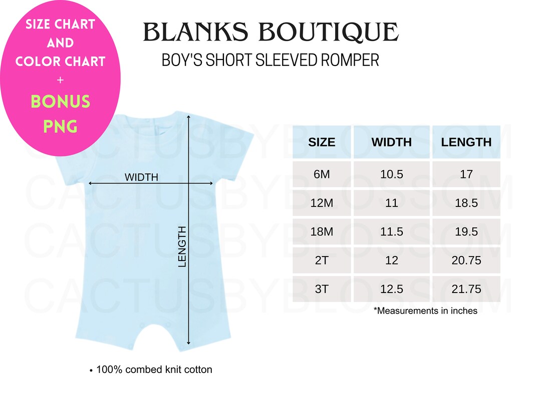 BUNDLE Size Chart Color Chart DIY Blanks Boutique Mockup Etsy - Etsy