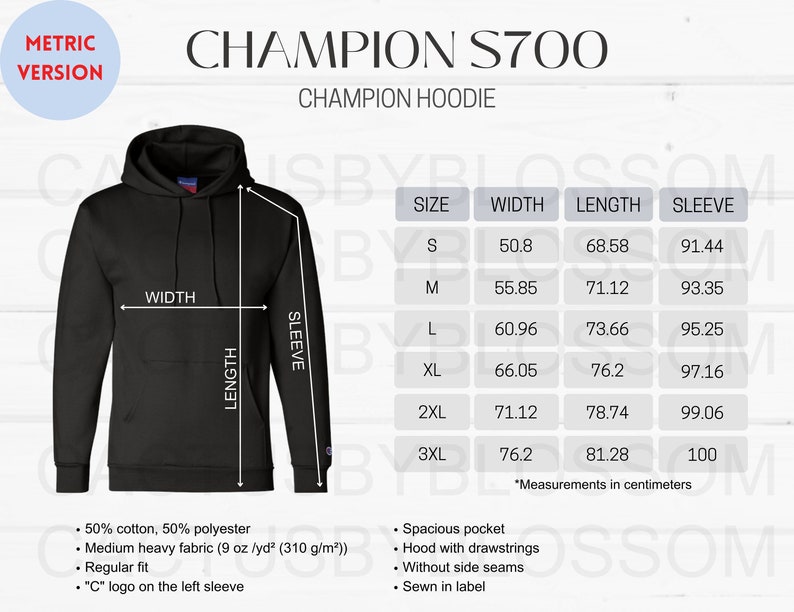 4 Size Chart Champion S700 Mockup Chart Champion Hoodie Size Chart Etsy ...