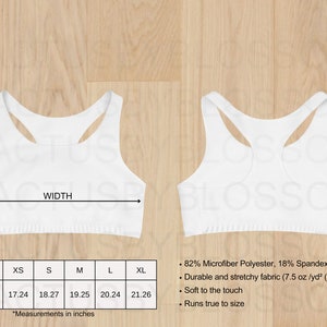 3 Size Chart Seamless Sports Bra (AOP) Mockup Etsy Tool Sizing S-2XL ...